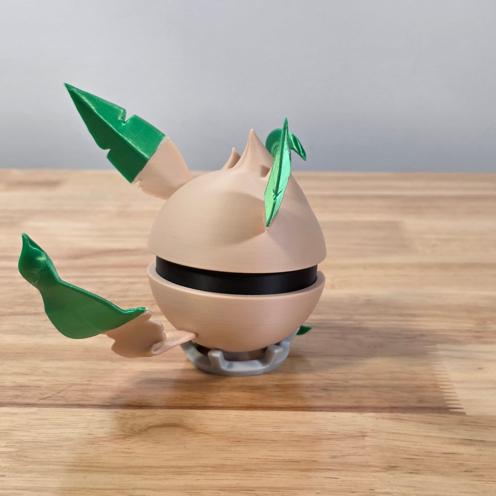 Leafeon Poke Ball | 3D Printed Display Ball – 3DbyDee