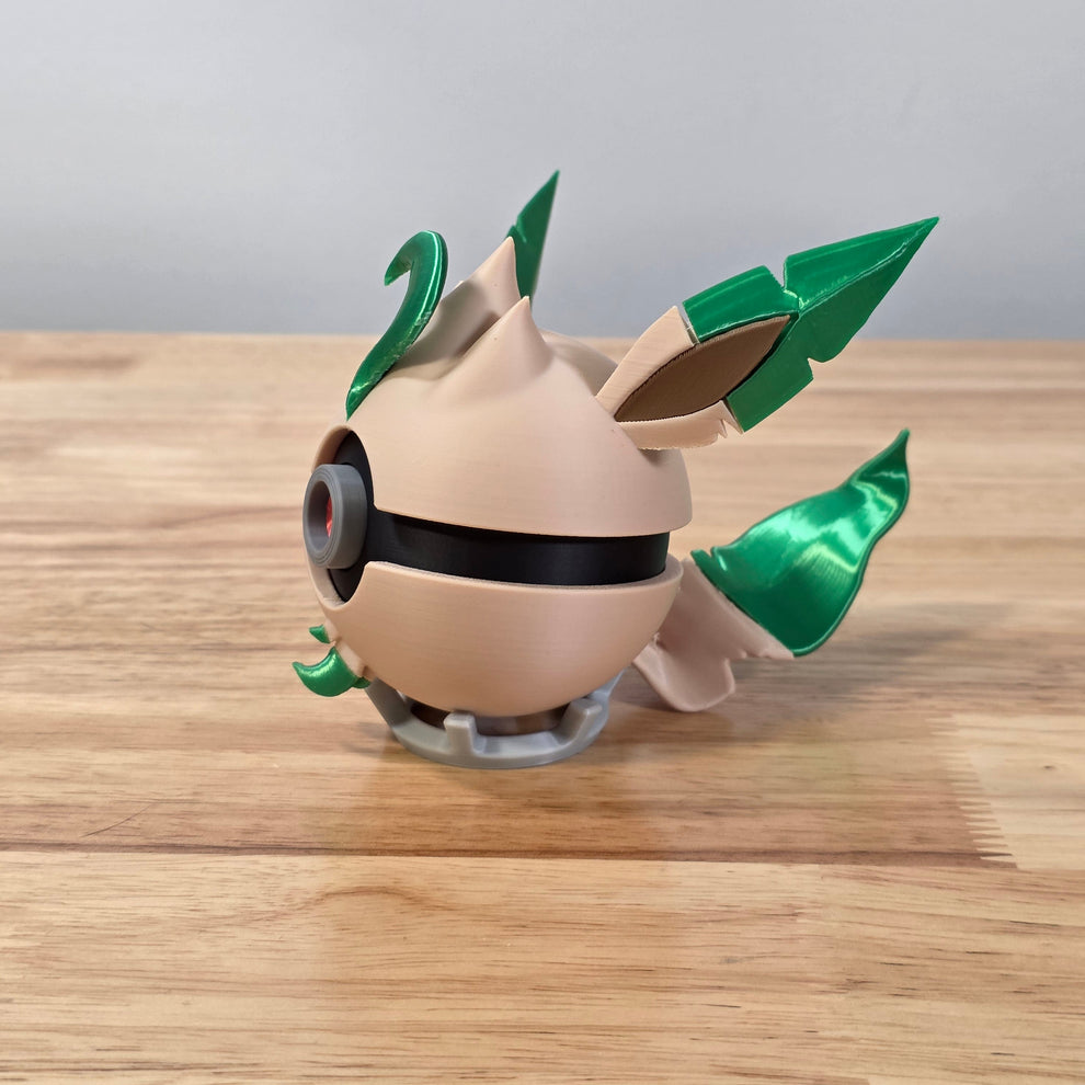 Leafeon Poke Ball | 3D Printed Display Ball – 3DbyDee